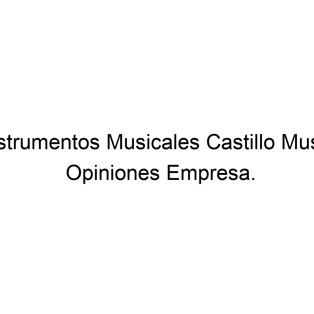 Opiniones Instrumentos Musicales Castillo Music, 527571000222